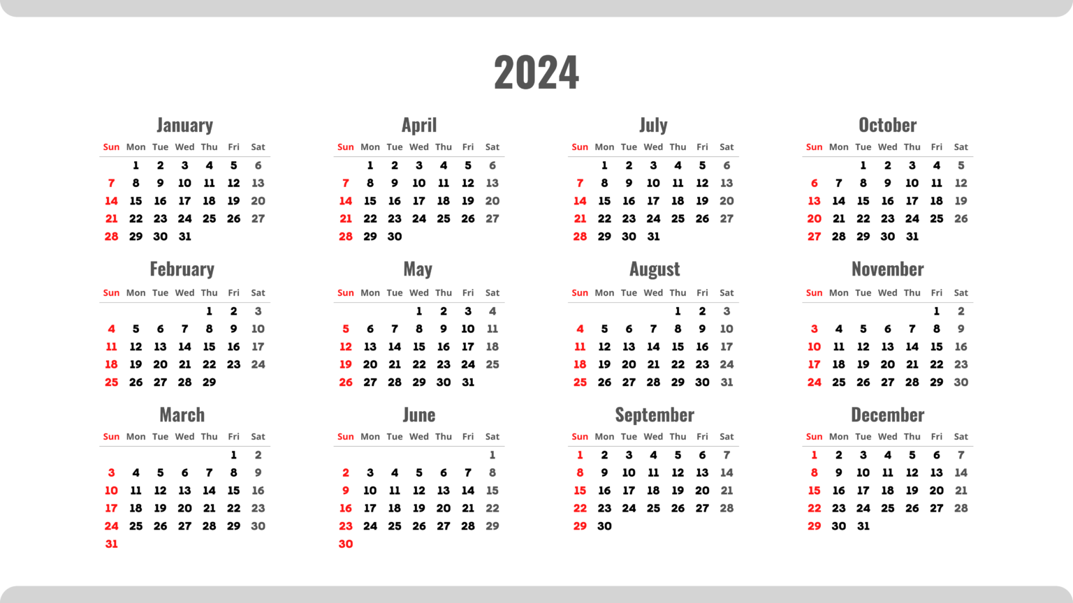 2024 Calendar