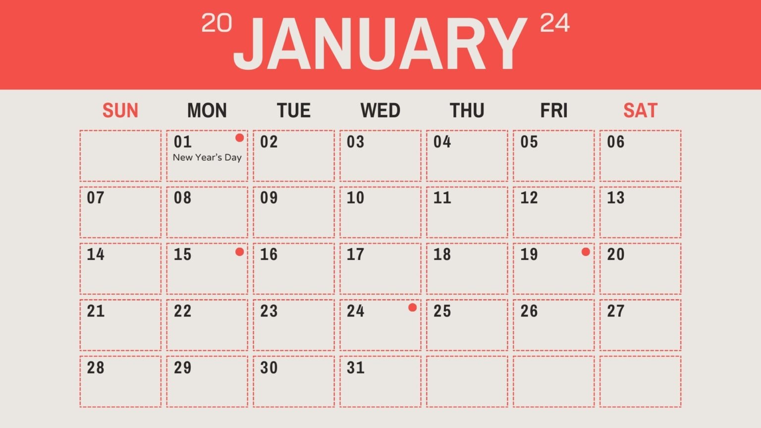 January 2024 Calendar