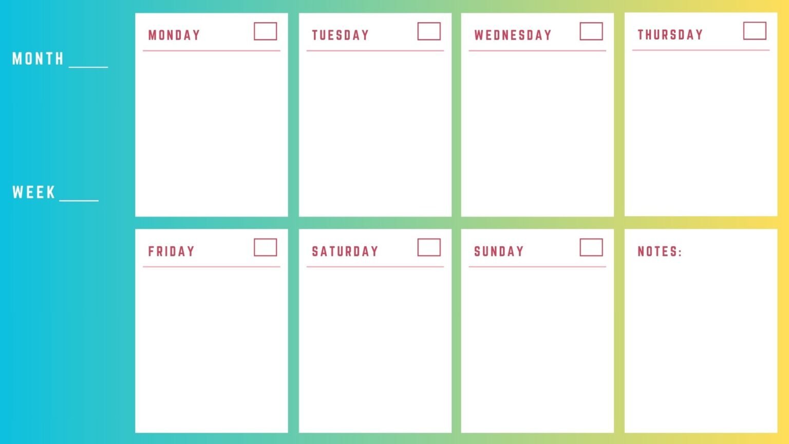Free Printable Weekly Calendars