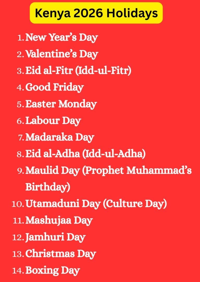 Complete List of Holidays in Kenya 2026